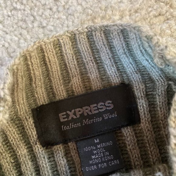 Express | Sweaters | Express Mens Merino Wool Light Gray Mockneck ...